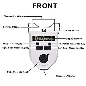 Digital PD Meter, Optical Digital Pupilometer with LCD Display Optical PD Meter (White)