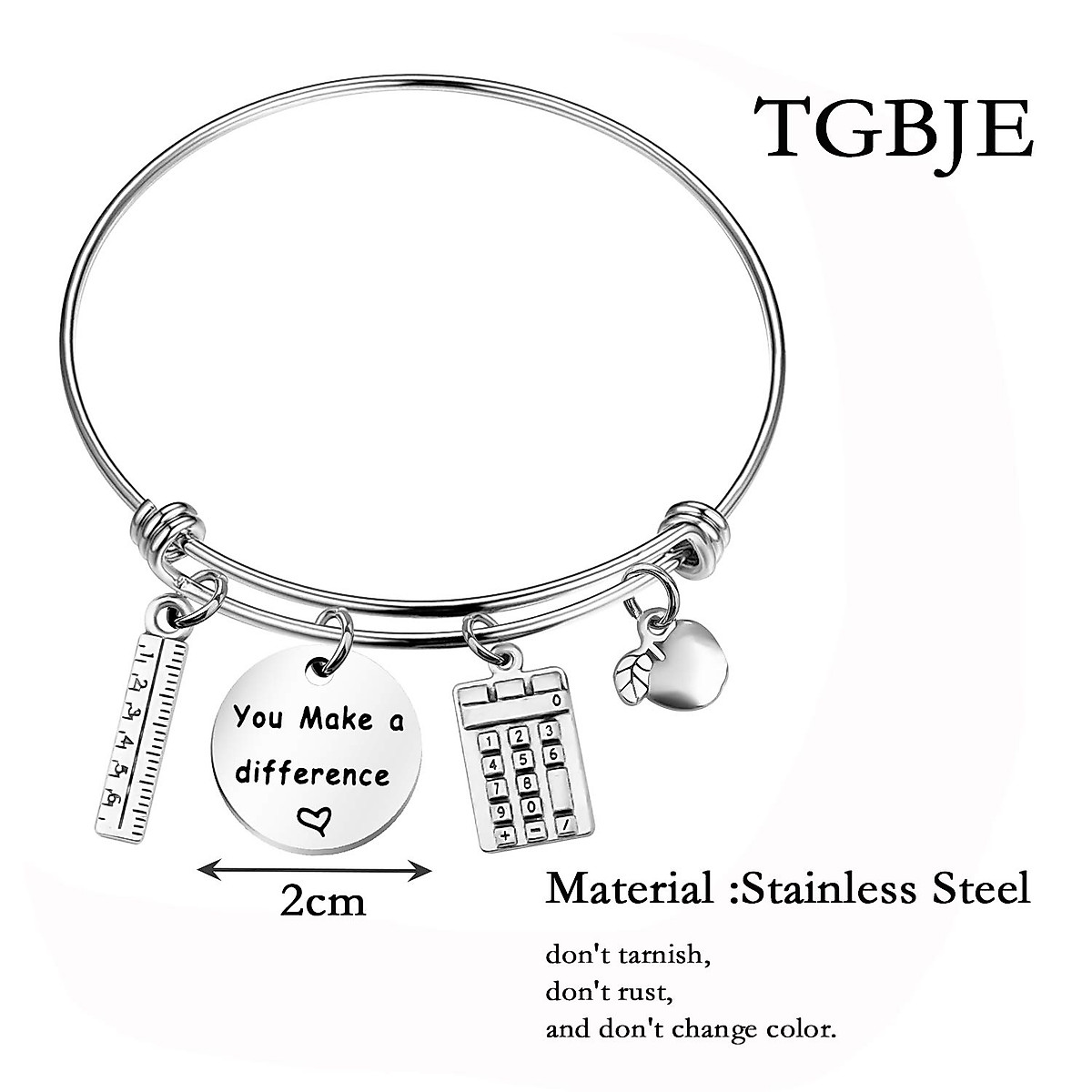 TGBJE Math Teacher Gift You Make A Difference Bracelet Math Teacher Thank You Gift Math Instructor Gift Mathematician Gift (Math Teacher)