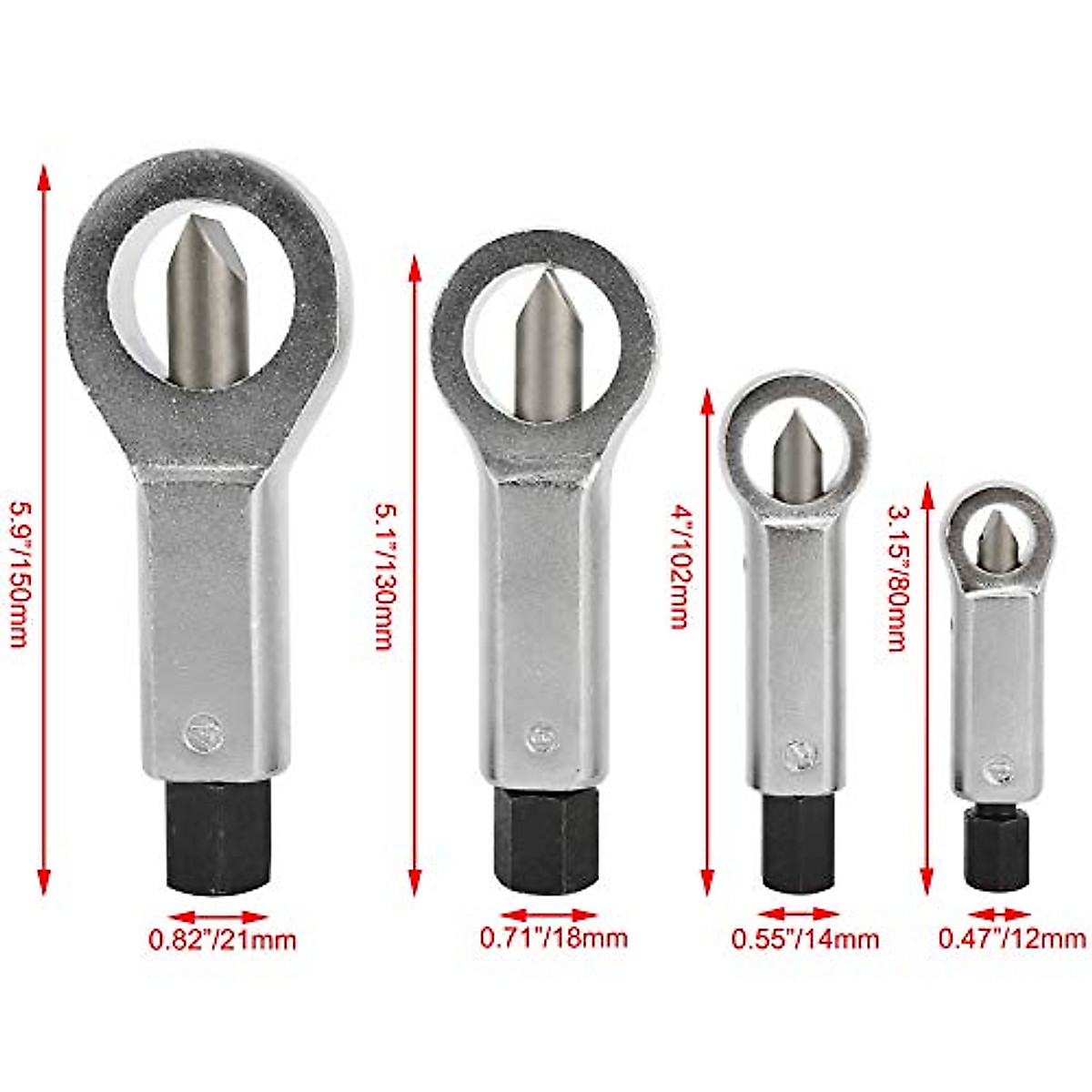 4 Sizes Heavy Duty Nut Splitter Broken Damaged Screw Nut Removal Splitting Tools