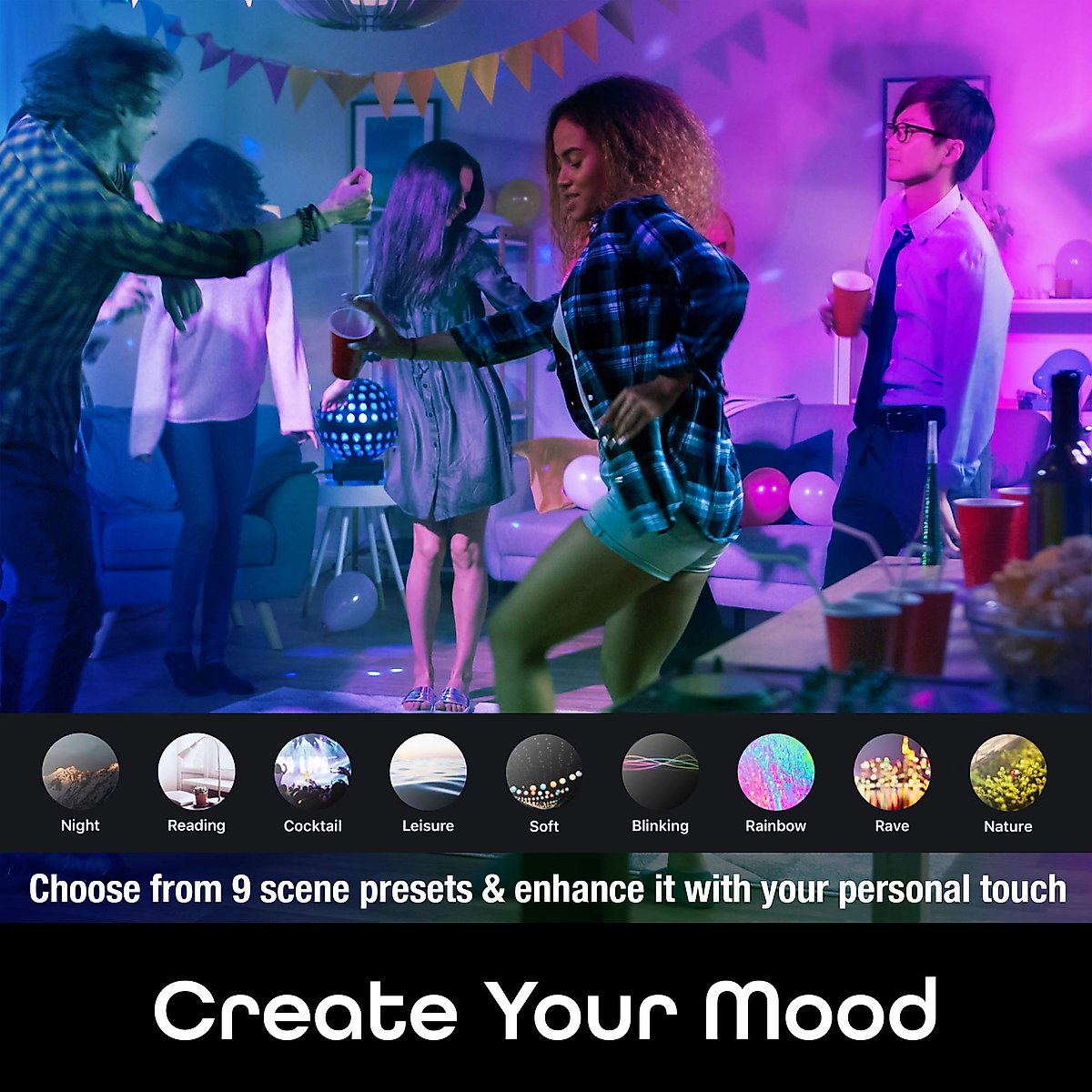 Geeni Prisma Plus 800 WiFi LED Smart Light Bulb, Brighter Color & Tunable White (2700-6500K), 1-Pack, A19 60W, No Hub Required, Light Bulb Works with Amazon Alexa, Google Home