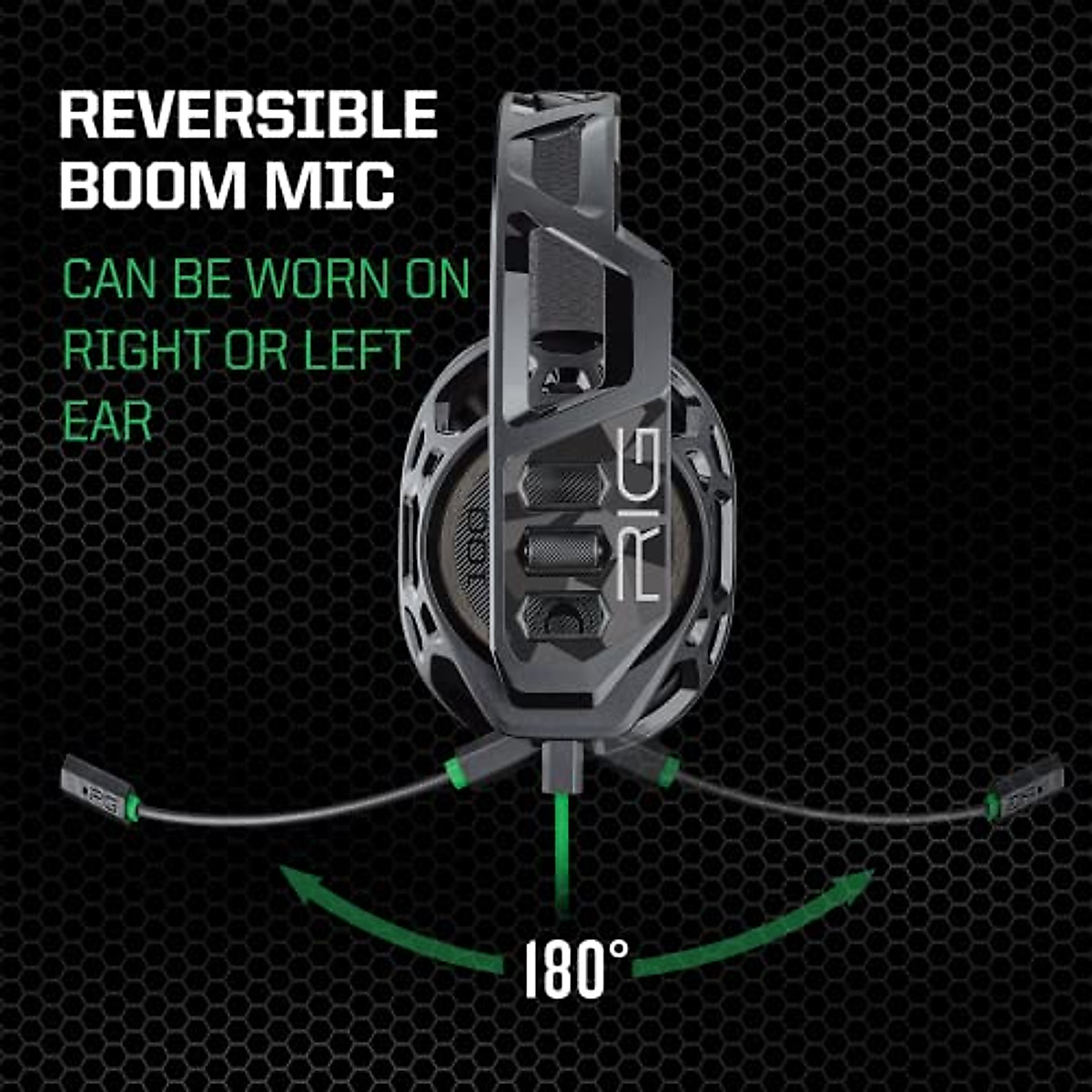 RIG 100HX Open Ear Premium Chat Headset – for Xbox Series X/ S, Xbox One, Playstation PS5, PS4, Nintendo Switch, Mobile, & PC with 3.5mm – Noise Canceling Mic (Black with Urban Camo)
