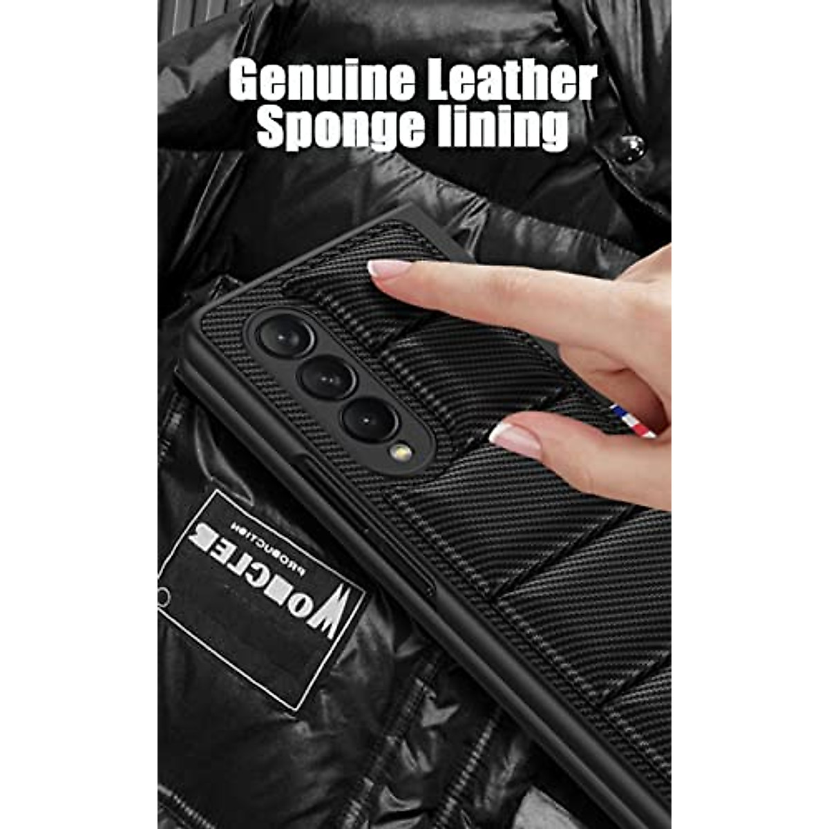 SHIEID Samsung Z Fold 3 Case, Fold 3 Case Leather, Air Vest Phone Case Galaxy Z Fold 3 Case Compatible with Samsung Galaxy Z Fold 3 5G, Silver