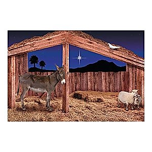 Nativity Stable Scene Backdrop Banner (9 feet long) Christmas Party Decor