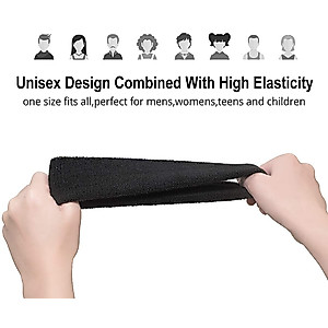 Mens Headband, Horuhue 3 Pack Men Athletic Sport Headband Soft Moisture Wicking Headband for Men Workout Sweatband for Running, Crossfit, Cycling, Yoga, Basketball