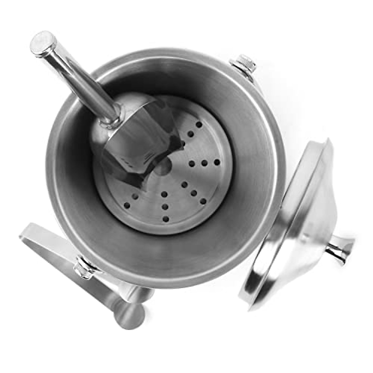 Hassol 2L Ice Bucket with Lid, Tongs, Scoop and Strainer, Premium for Parties, Cocktail Bar, Champagne, Wine, Chilling, Perfect for Bar Accessories for the Home Bar to Freezer, Stainless Steel Bucket