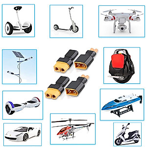 2 Pair No Wires XT30 to XT60 Plug Female Male Adapter Wireless Connector for RC FPV Drone Car Lipo NiMH Battery Charger ESC