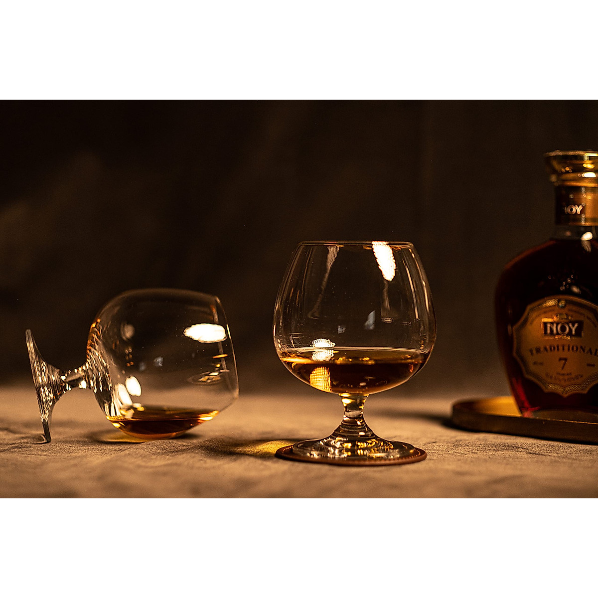 Large 21 oz Crystal Brandy and Cognac Snifter Glasses | Set of 2 Short Stem Giant Sniffer Bowls | Drinking and Tasting Glassware for Bourbon, Scotch, Tequila, Armagnac, Rum, Beer, Liquor