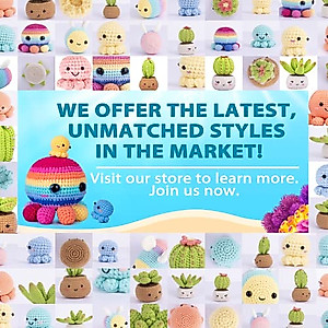 Crochetta Crochet Kit for Beginners, Crochet Kit Step-by-Step Video Tutorials, Crochet Starter Kit Learn to Crochet Kits for Adults Kids Beginners, Jumbo 3 Colorful Octopus Familly (40%+ Yarn Content)