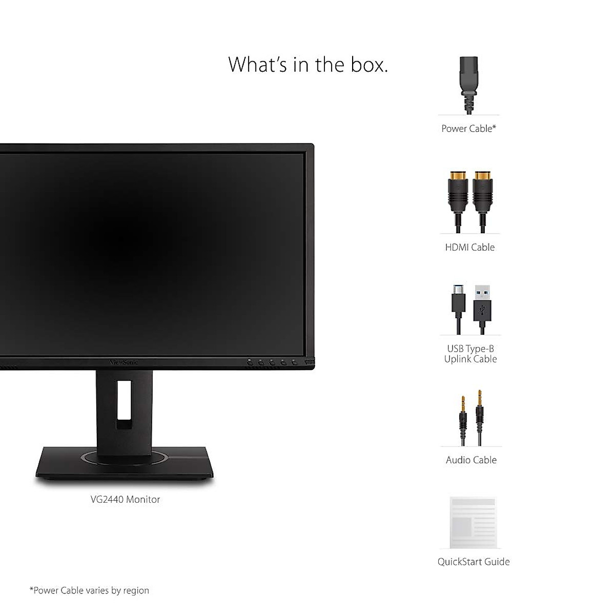 ViewSonic VG2440 24 Inch IPS 1080p Ergonomic Monitor with HDMI, DisplayPort, VGA, USB (Renewed)