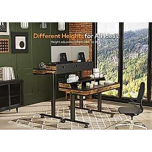 Claiks Standing Desk with Drawers, Electric Adjustable Standing Desk Adjustable Height, Sit Stand Up Desk with Storage Shelves & Wheels, 55 Inch Rustic Brown