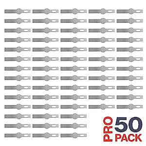 Excel Blades Chisel Replacement Blades, Set of 50 Carbon Steel Blades for Precision Cutting & Trimming, Multi-Purpose Professional, Hobby, and Crafting Tools