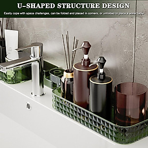 RUIYUE U Shaped Rotating Storage Corner Shelf, Powerful Weighing, Draining, High Fence, Wall-Mounted No-Punch U Shaped Rotating Corner Shelf, Suitable for Bathroom, Living Room, and Kitchen (Pink)