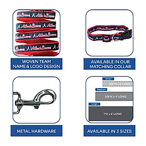 MLB PET Leash, Small, Atlanta Braves Dog Leash, Baseball Team Leash for Dogs & Cats. A Shiny & Colorful Dog & Cat Leash with Emboridered Team Name/Logo Licensed by the MLB