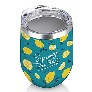 silichee 20 Oz Stainless Steel Tumbler with Lid Day Inspirational Card Doodles Lemons Insulated Tumblers Vacuum Coffee Mugs for Hot and Cold Drinks,Coffee,Wine