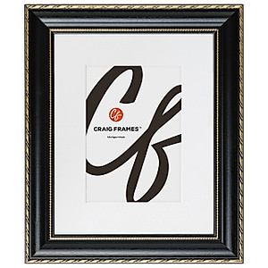 Craig Frames Victoria, 20x24 Picture Frame Matted for a 16x20 Photo, Ornate Black and Gold