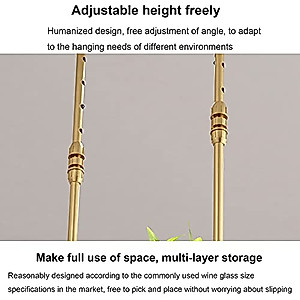 European Style Goblet Wine Rack, Hanging Wine Holder, Creative Bar Counter Wine Glass Wine Storage Shelf, Upside Down Hotel Iron Art High-end Wine Cabinet, Height-Adjustable Wine H