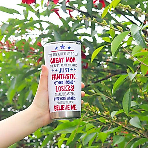 AREOK Mothers Day Gifts for Mom from Daughter Son, Best Mom Ever Gifts - Great Mom Mother Gifts, Mothers Day Birthday Tumbler Gift for Mom, 20 Oz Mom Tumbler Cup