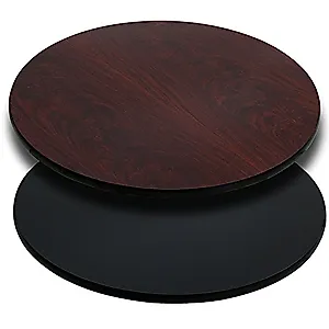 42'' Round Restaurant Table Top Black or Mahogany Reversible Laminate Top