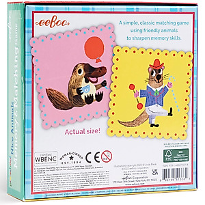 eeBoo Nice Animals Preschool Memory and Matching Game/Ages 3+