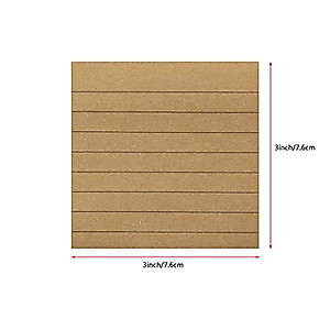 Mini Skater 3x3 Inches Bright Colored Lined Sticky Notes Self-Stick Memo with Line for Office School Home (Brown)