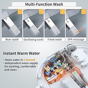 Casta Diva Smart Toilet with Auto Open/Close Lid, Heated Seat, Warm Water Bidet, Digital Display for Temp Control, Foot Kick Flush, Auto Flushing, 1.28GPF Bidet Toilet with Remote