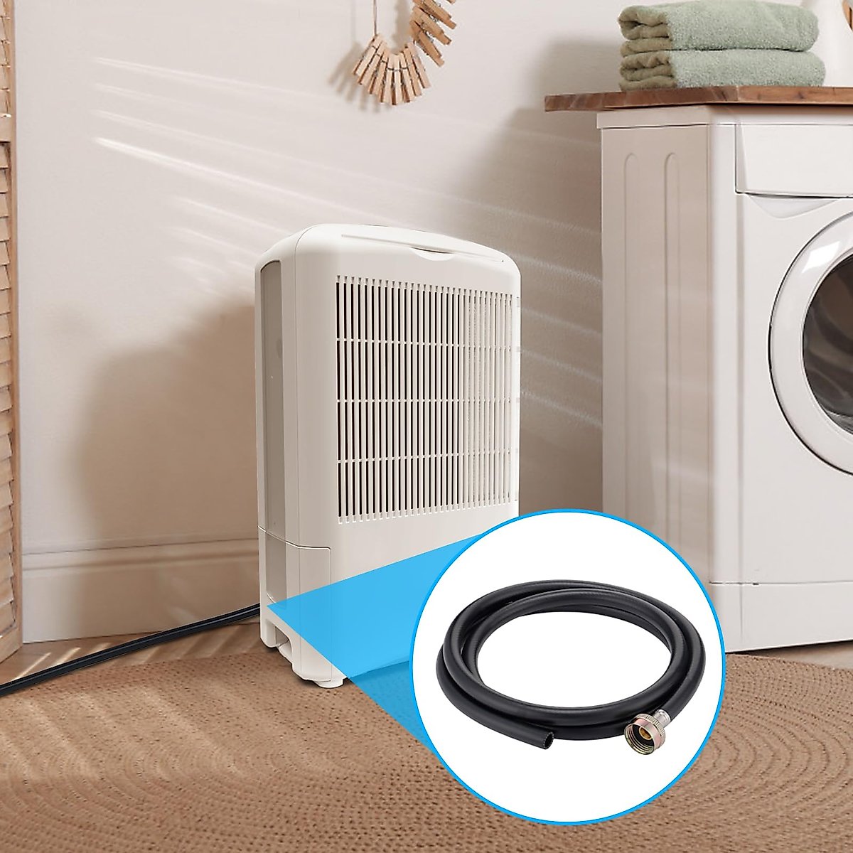Leakproof Dehumidifier Drain Hose 3/4" FHT - 5 FT Thickened Dehumidifier Hose with Rustproof Durable Connector, No Kink and Easily Coilable, Fits for Most of Dehumidifiers