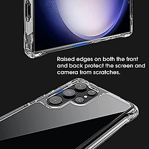 amCase (2 Pack) Clear Case [Anti-Yellowing] Compatible with Samsung Galaxy S23 Ultra 5G (6.8", 2023), Support Wireless Charging, Shockproof Protective