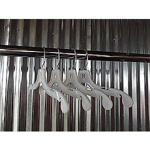 NAHANCO 1412 White Plastic Children's Dress Hangers, Swivel Metal Hook and Notches for Straps, Super Heavy Weight, 12" - (Pack of 100)