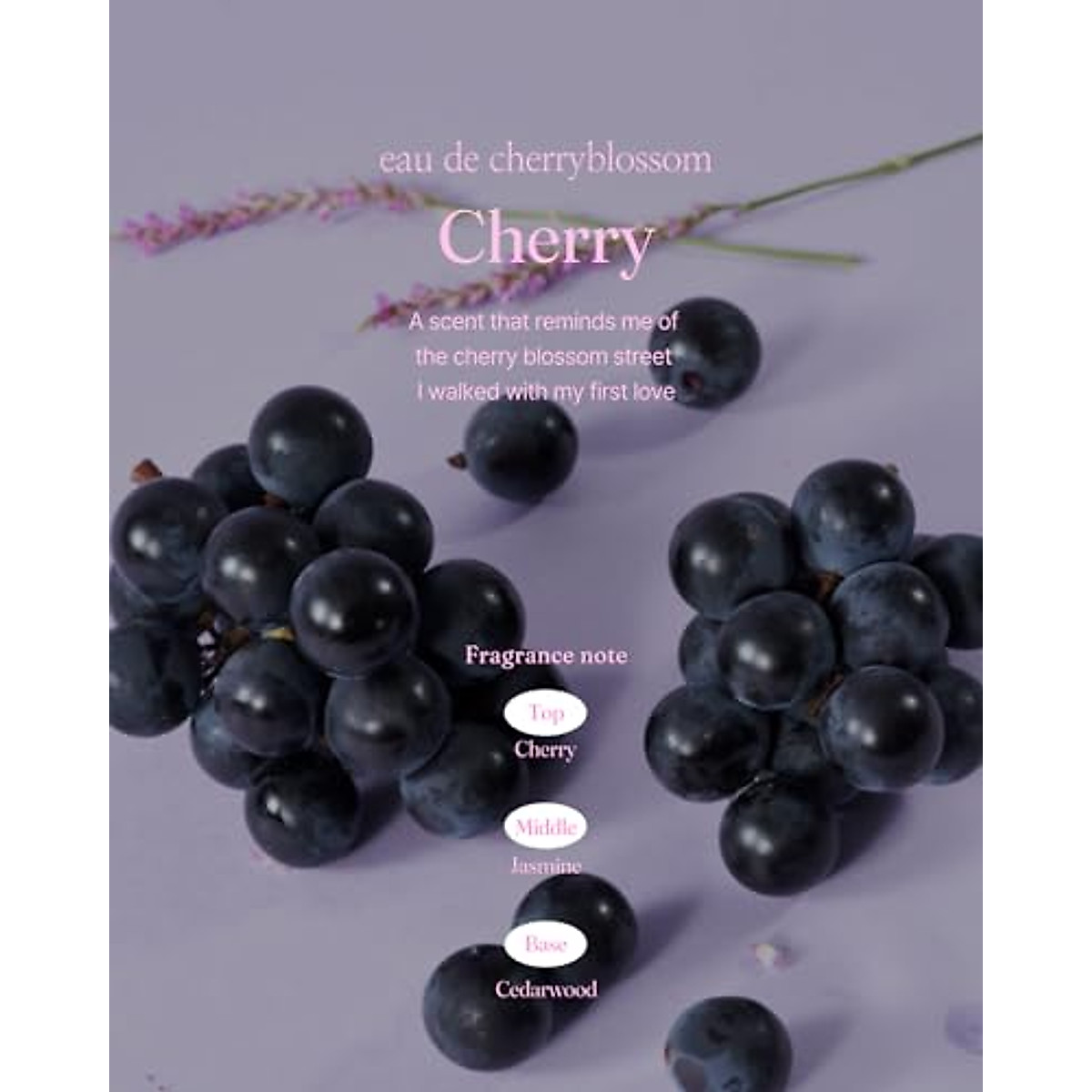 Foellie] eau de cherry blossom - Feminine Inner Beauty Perfume (for Underwear), Sweet Cherry blossom Scents Fragrance, 5ml(0.169 fl oz)