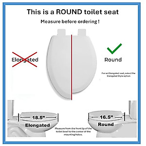 Bath Décor 2Q1R6-40 Deluxe Slow Close Plastic Toilet Seat with Vari-Adjust Lok-Down R'N'C Hinge and Quik-Lok Mounting Hardware, Round, Dresden Blue