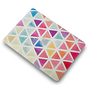 KECC Laptop Case for MacBook Air 13" w/ Keyboard Cover Plastic Hard Shell Case A1466/A1369 2 in 1 Bundle (Color Triangles)