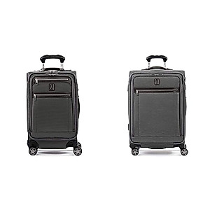 Travelpro Platinum Elite-Softside Expandable Spinner Wheel Luggage, Vintage Grey, 2-Piece Set (21/25)