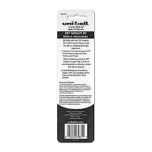 Uni-ball Signo Impact 207 RT Refills, Blue Ink, 1.0 Mm Bold Point, 6 Packs of Refills 65874 =12 refills