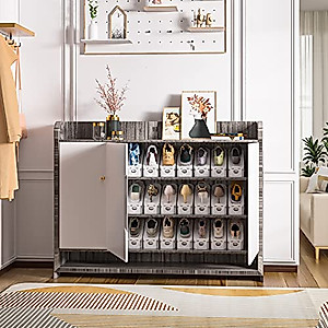 Neprock Shoes Organizer for Closet,Upgraded Shoe Slots Organizer 50% Space Saver Shoe Storage,Adjustable Shoe Stacker Shoe Rack Holder for Closet Organization,Organizadores De Zapatos(20-Pack)(White)