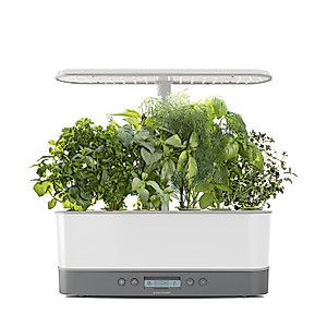 AeroGarden Harvest Elite Slim Indoor Garden Hydroponic System with LED Grow Light and Herb Kit, Holds up to 6 Pods, White