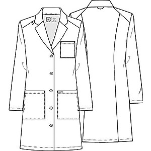 Cherokee Women Scrubs Lab Coat 37" CK421, M, White