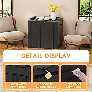 YESHOMY 30 Gal Plastic Storage Bins with Lid Stackable Box Organizers for Living Room, Office, Dorm, 1 Pack, Black