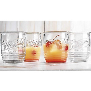 Glaver's Original Mason Set of 8 Drinking Glasses 4-20 Oz Highball Glasses, and 4-13 Oz Whiskey Glass Cups For Everyday Home Use Water, Beer, Juice, Cocktail.
