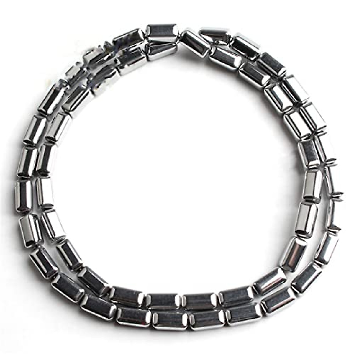 4X8 Mm Smooth Long Cylinder Hematite Multicolor Pleated Loose Spacer Beads Natural Stone Bead For Jewelry Making Diy Bracelets 15 Inch Blue