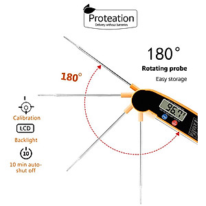 Food Thermometer, Digital Meat Thermometer for Grilling and Cooking Fset Instant Read Thermometer Kitchen Cooking Food Thermometer for Candy Water Oil BBQ Grill