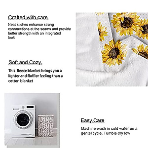 YISUMEI Sunflower Blanket Floral Print Throw Blanket Soft Warm Lightweight for Chair Sofa Couch Girl Adult Women Gift for Birthday Christmas 50"x60"