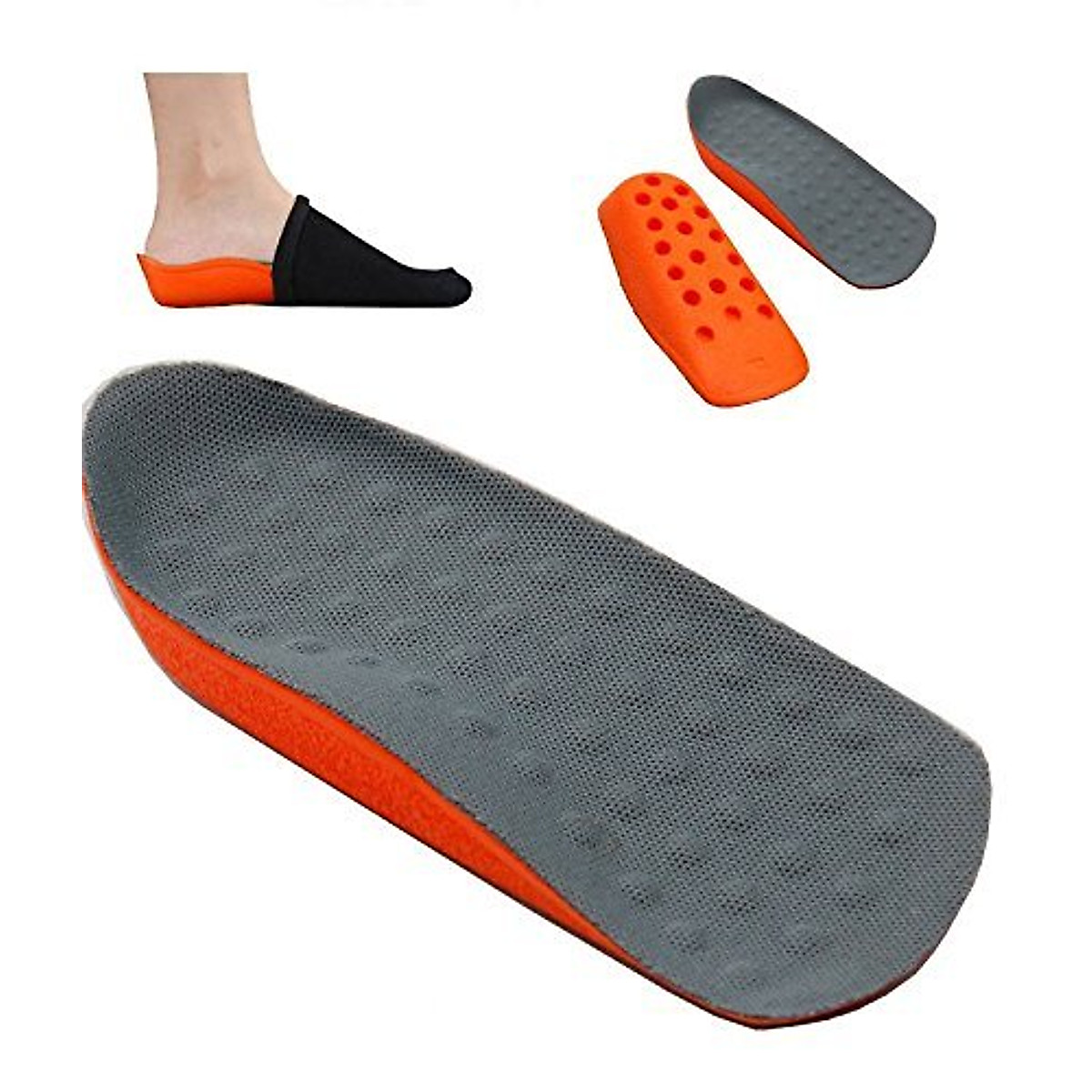 Happystep 1 Pair 2cm Invisible Height Increase Shoe Inserts Insoles, in-Sock Heel Lift Raising Pad for Shoes