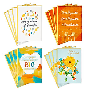Hallmark Thank You Cards Assortment, Every Shade of Grateful (16 Thank You Notes with Envelopes) for Teacher Appreciation, Caregivers, Graduation