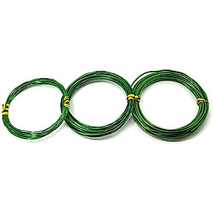 9 Rolls Bonsai Wires, YOURSEE Anodized Aluminum Bonsai Training Wire with 3 Colors (Black, Brown, Green) and 3 Sizes (1.0 mm, 1.5 mm, 2.0 mm), Total 147 Feet