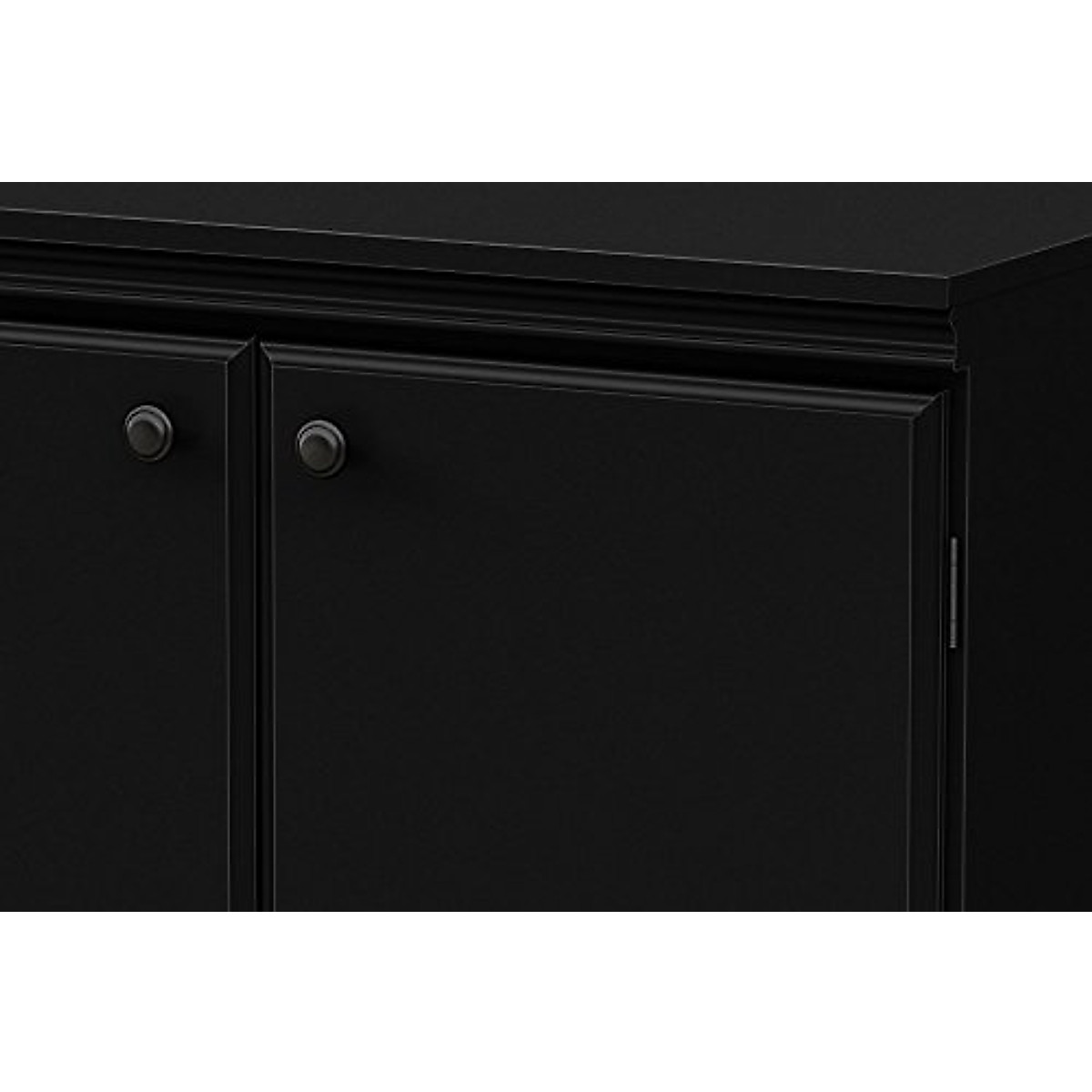 South Shore Morgan Small 2-Door Storage Cabinet Pure Black, 31.5" x 32 3/8" x 32 7/8"