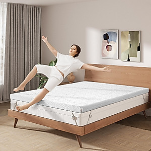 UniPon 3 Inch Gel Memory Foam Mattress Topper Twin, Medium Firm Foam Mattress Topper, Plush Foam Bed Topper for Pressure Relief, Removable Cover, CertiPUR-US Certified