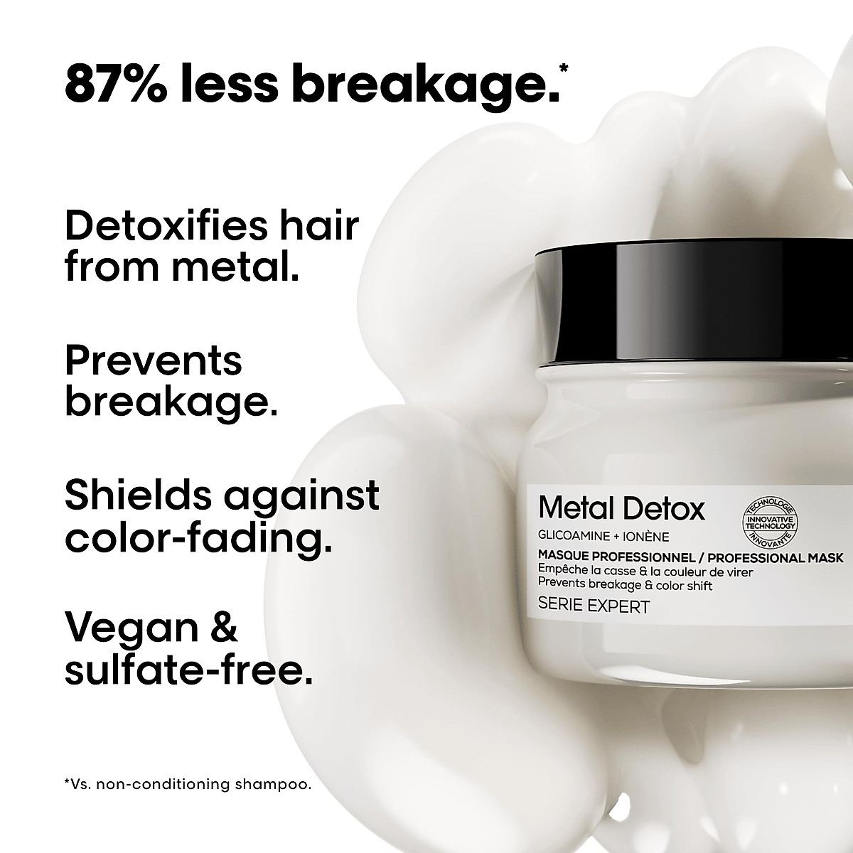 L'Oreal Professionnel Metal Detox Hair Mask | Deep Conditioner & Treatment | Prolongs Hair Color Prevents Damage & Adds Softness | For Dry, Damaged & Color Treated Hair | Paraben & Sulfate-Free