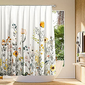 YEZEX Shower Curtain Set with 12 Hooks - Waterproof Polyester Fabric Shower Curtains for Modern Home Bathroom Decorations, Machine Washable, 72"x78"