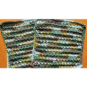 Handmade crochet washcloths, dishcloths, 100% cotton set of 2 * thick and dense* (Rickrack)