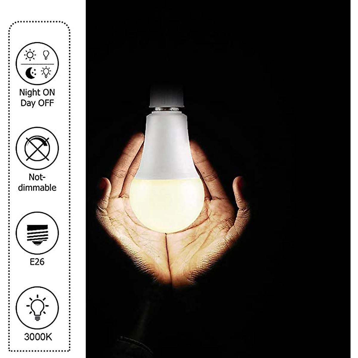 Laborate Lighting 9-Watt Warm White LED Emergency Light Bulb, 4 Count, 120V AC, 850 Lumens, Battery Backup, Long Lifespan